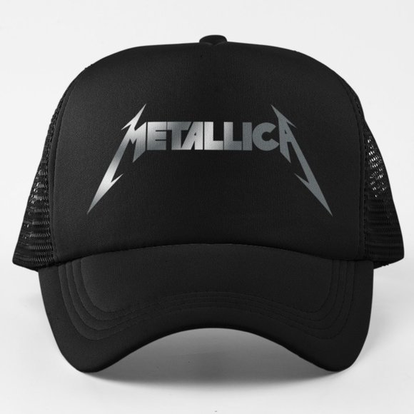 Accessories | New Metallica Silver Wordmark Logo Foam Trucker Mesh ...